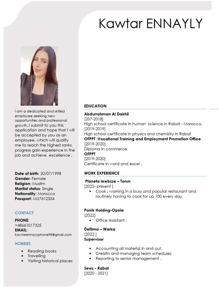 Kawtar Ennayly CV 1 | PDF