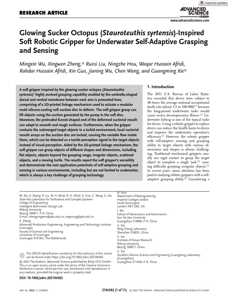 Advanced Science - 2022 - Wu - Glowing Sucker Octopus Stauroteuthis ...