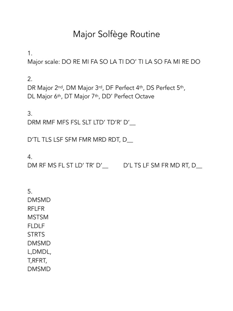 MAJOR SOLFÈGE ROUTINE - Music Practice | PDF | History