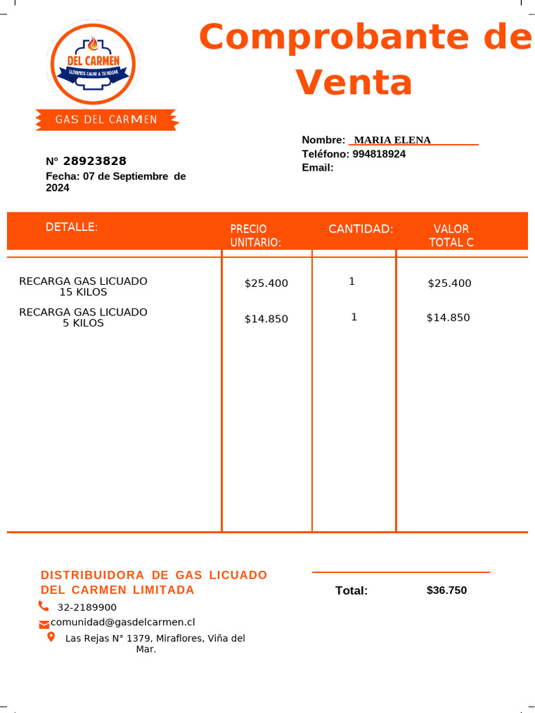 Comprobante de Venta | PDF