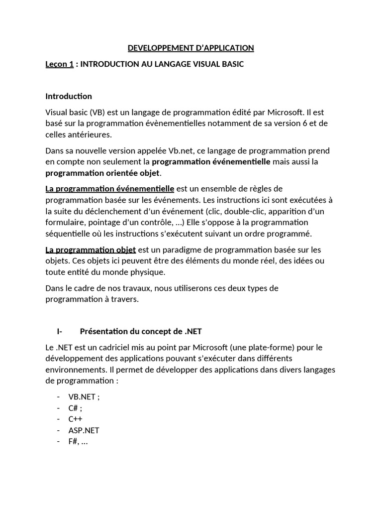 Introduction Au Langage | PDF