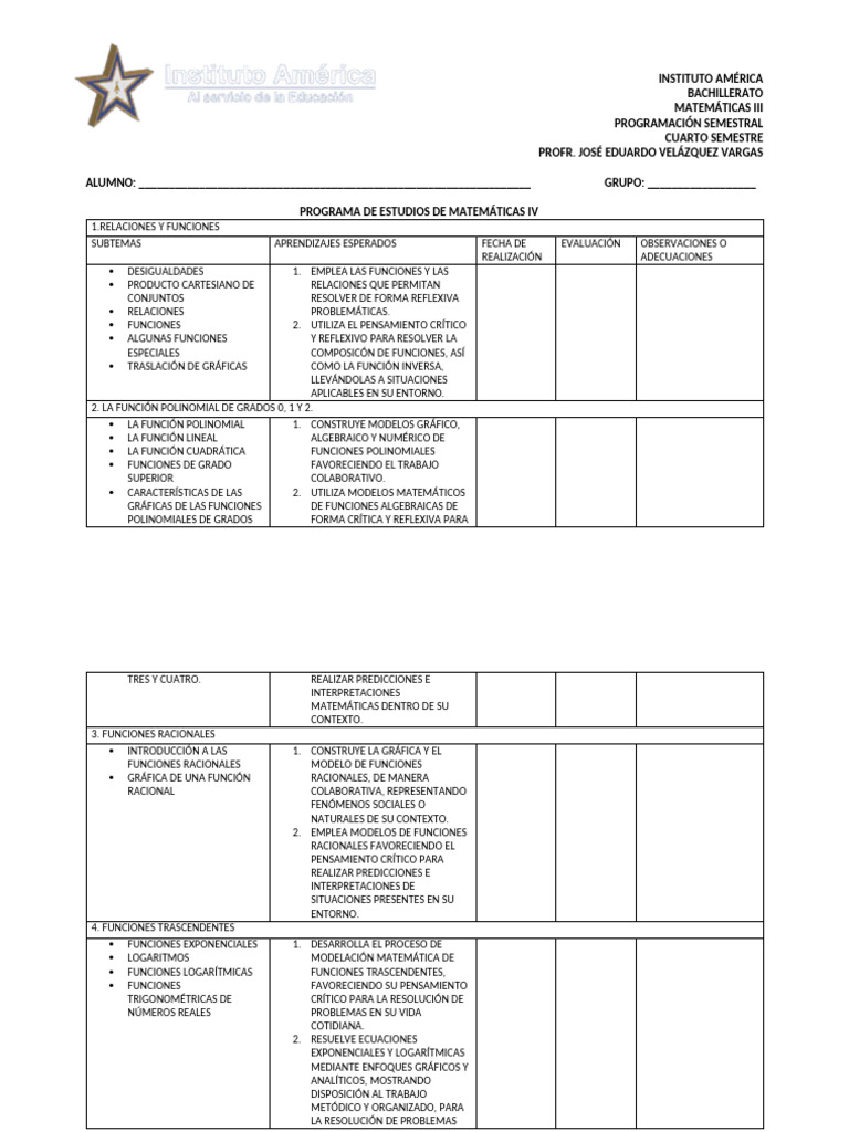 Programacion Cuarto Semestre | PDF