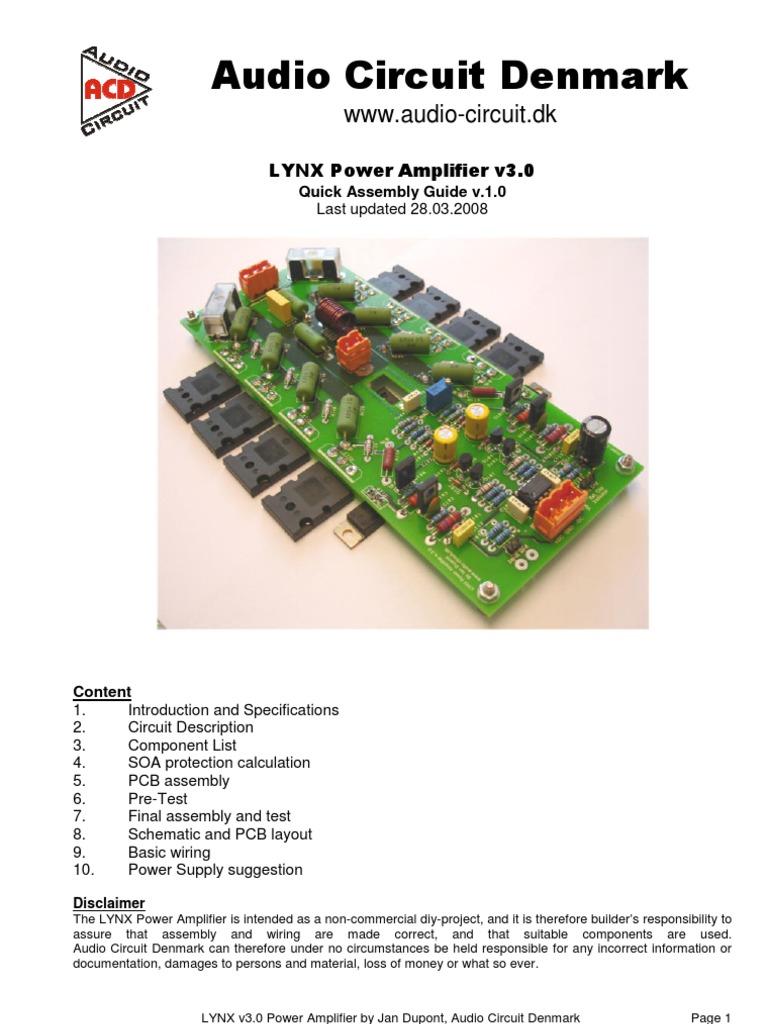 LYNX v3.0 Power Amplifier Guide | PDF | Amplifier | Operational Amplifier
