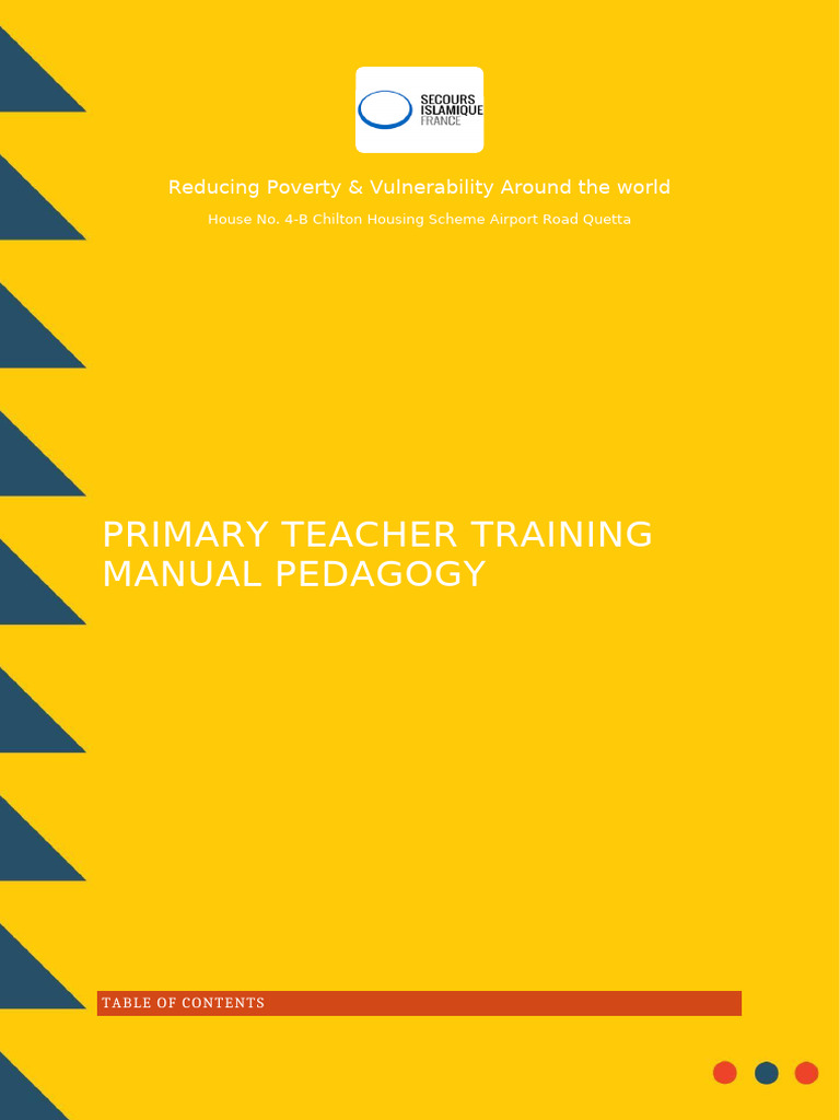 Pedagogy Training Manual | PDF | Pedagogy | Learning