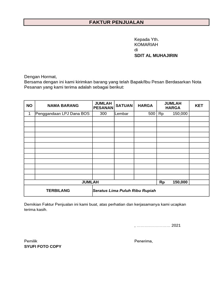 Kwitansi PENGGANDAAN LPJ DABOS | PDF