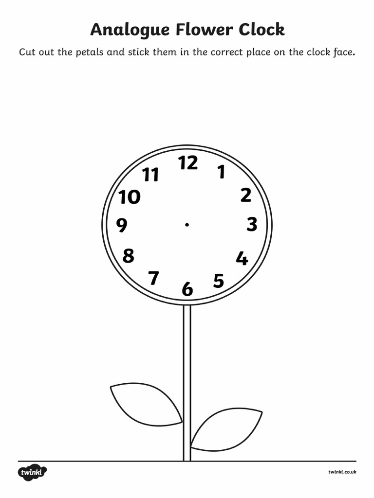 T N 5132 Analogue Flower Clock Cut and Stick Activity Sheet | PDF