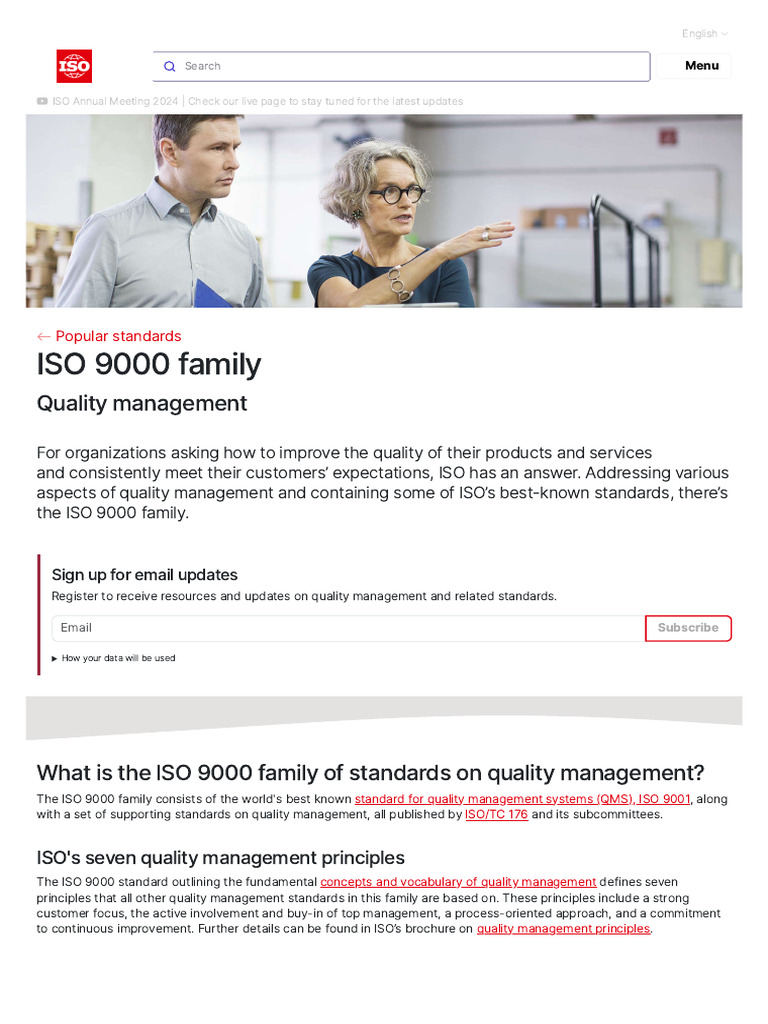ISO - ISO 9000 family — Quality management | PDF