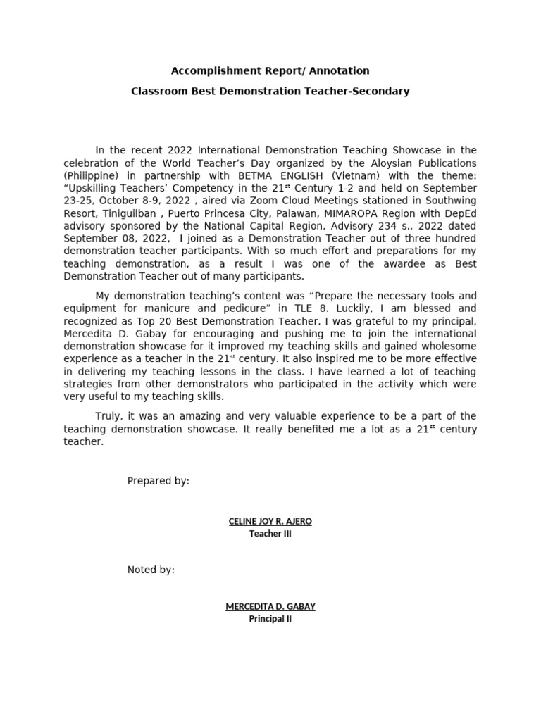 Annotation in Demonstration Teaching | PDF | Career & Growth | Social ...