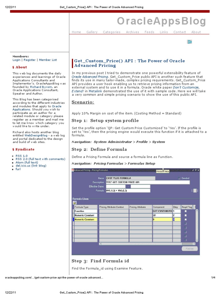 Get - Custom - Price API - The Power of Oracle Advanced Pricing | Download Free PDF ...