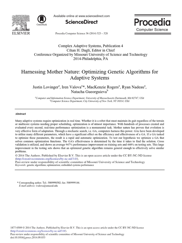Harnessing Mother Nature: Optimizing Genetic Algorithms For Adaptive ...