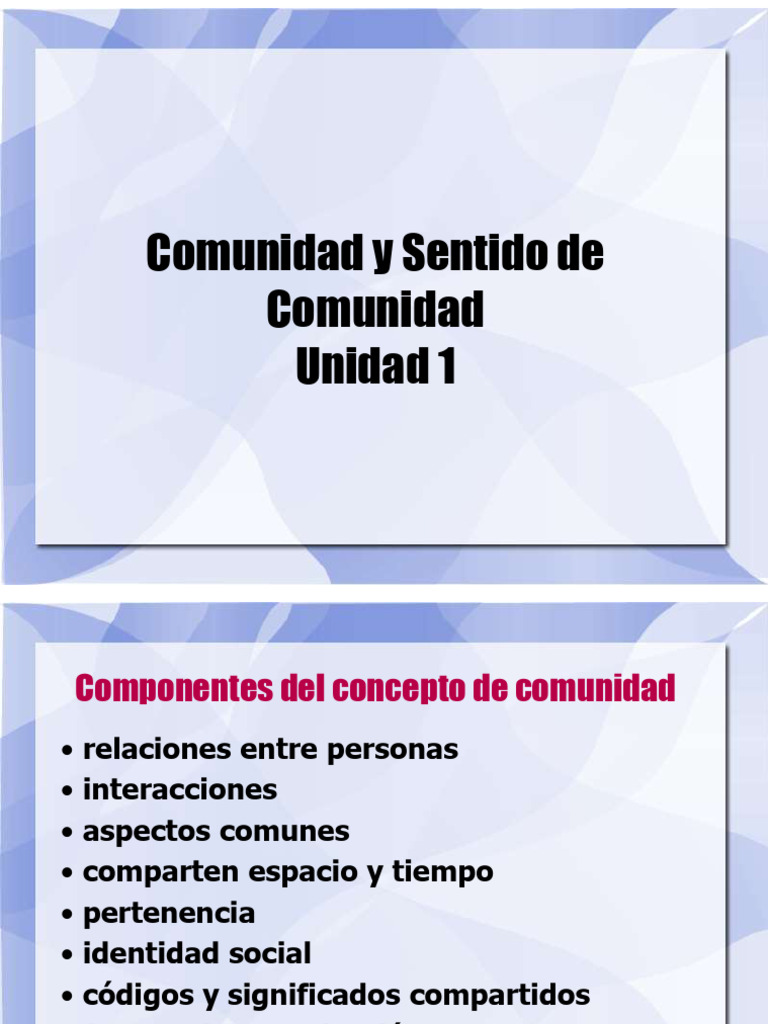 Comunidad y Sentido de Comunidad | PDF