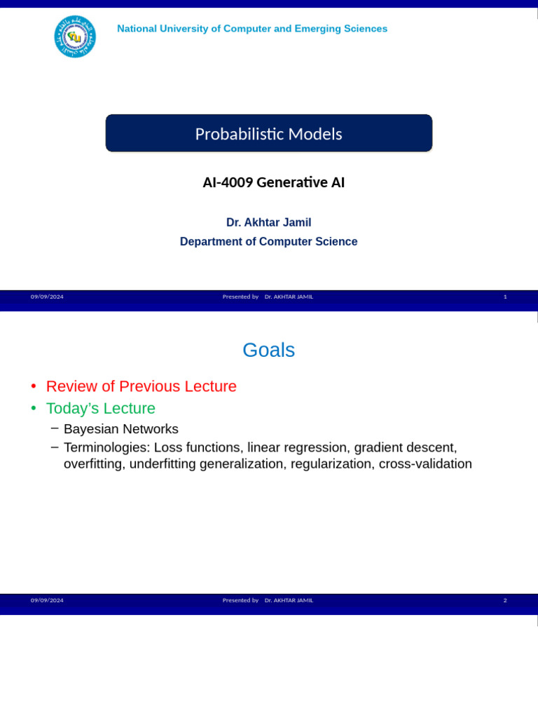 Lecture # 2-1 Probabilistic Models | PDF
