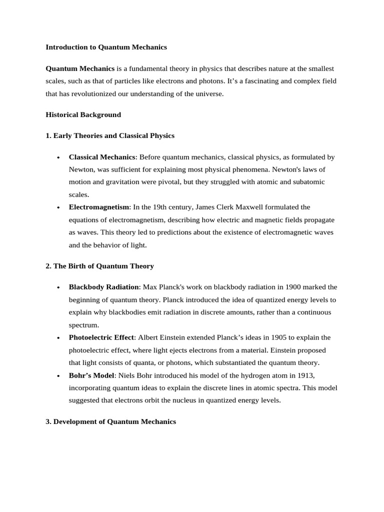Introduction to Quantum Mechanics | PDF