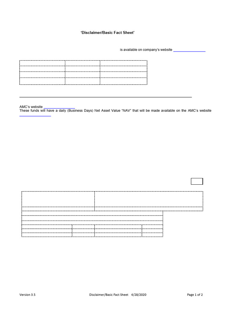 HBL AMC VPS Disclaimer | PDF