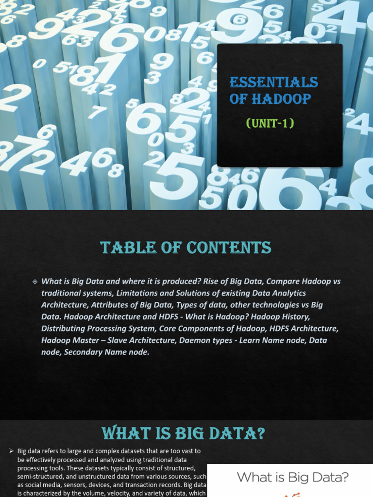 Essentials of Hadoop (Unit-1) | PDF