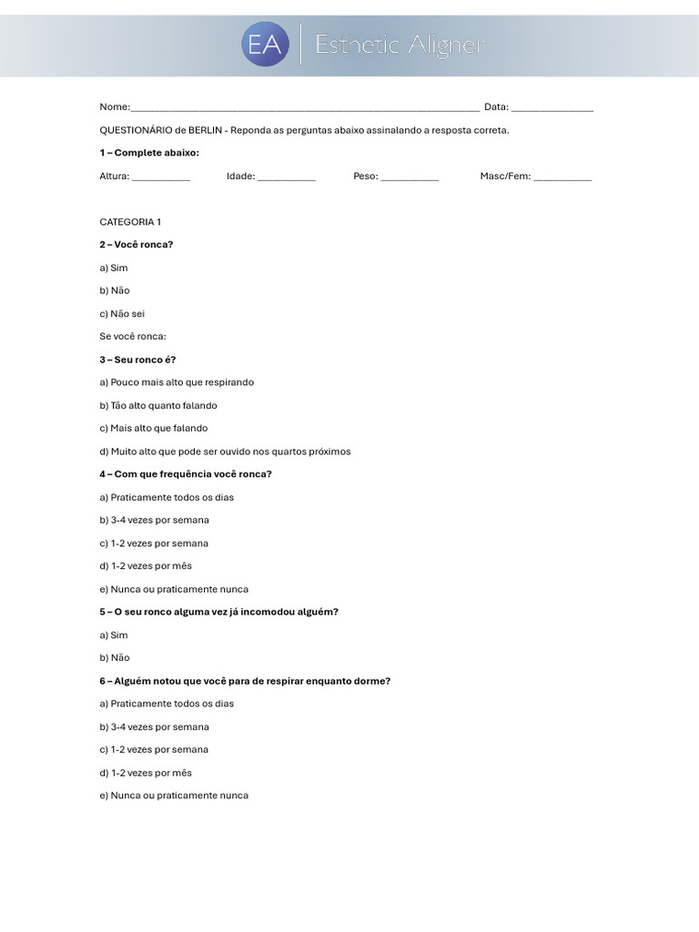 Questionario Saos | PDF