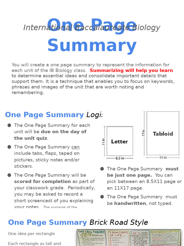 Unit One Page Summary Dosyasının Kopyası | PDF