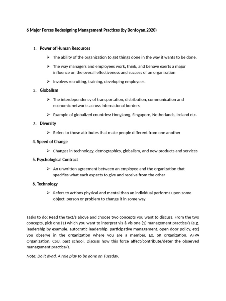 6 Major Forces Redesigning Management Practices | PDF
