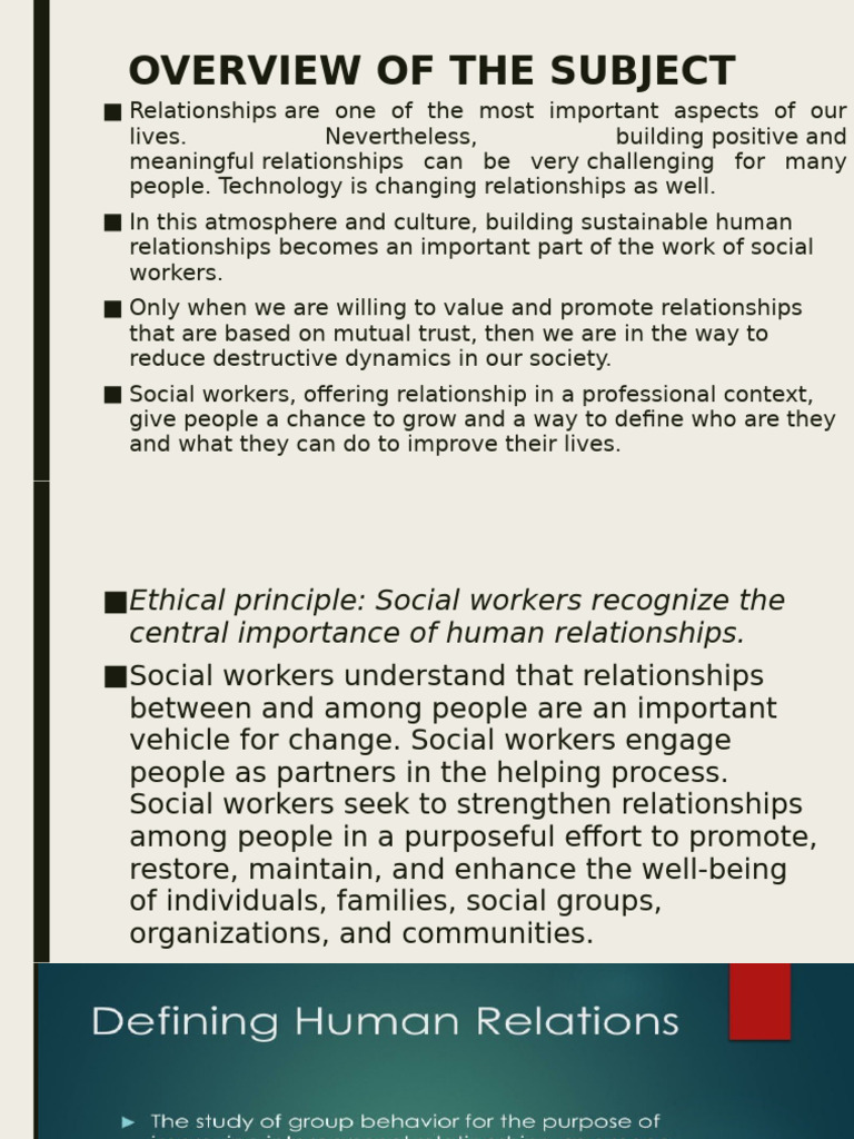 Overview of Human Relationship | PDF