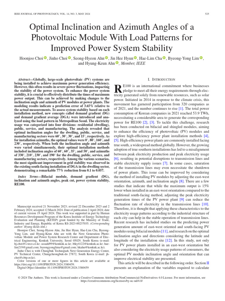 Optimal Inclination and Azimuth Angles of A Photovoltaic Module With ...