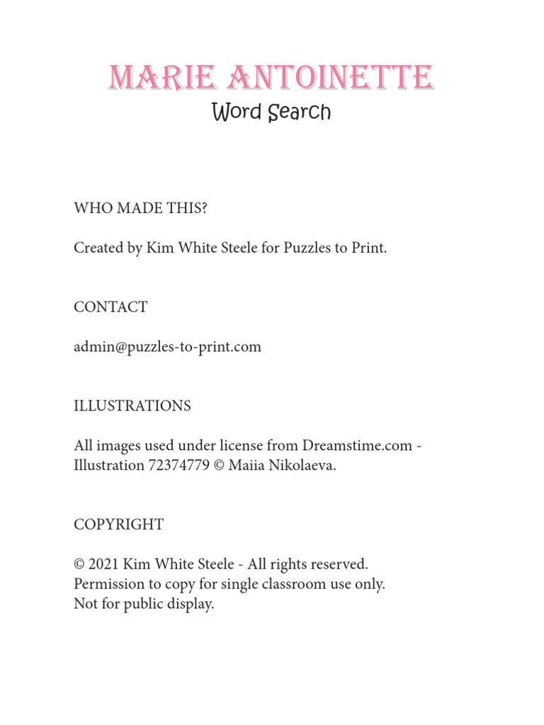 marie-antoinette-word-search | PDF