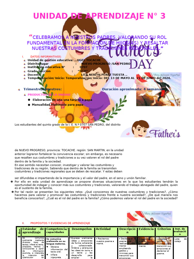 5° Grado Unidad de Aprendizaje 3 Mayo 2024 | PDF