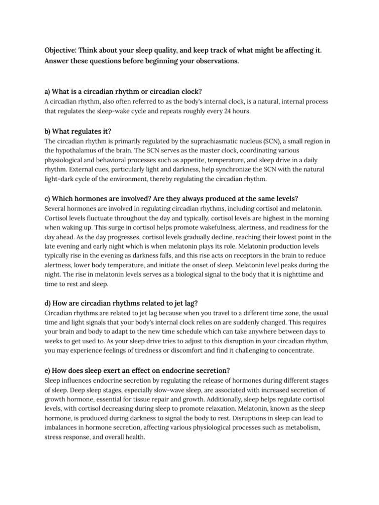 Sleep Assignment | PDF