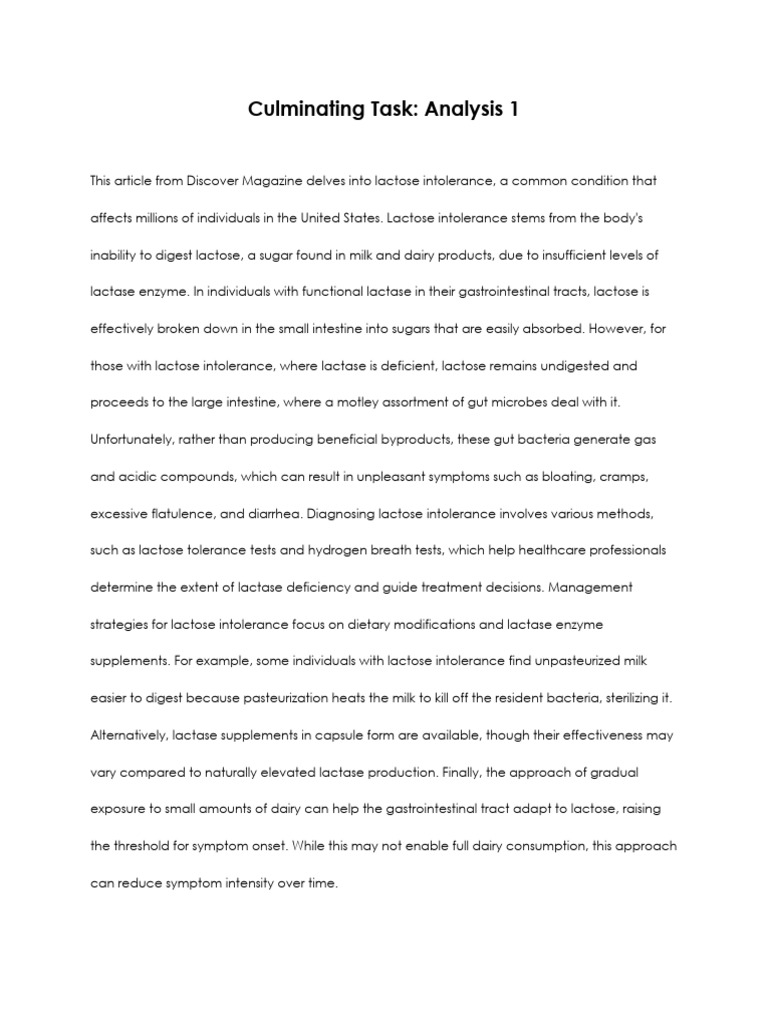 Culminating Task - Analysis 1 | PDF