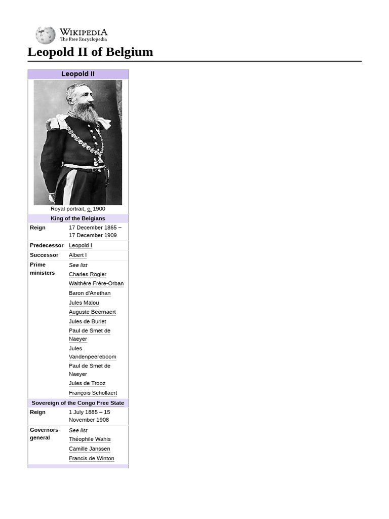 Leopold II of Belgium | PDF