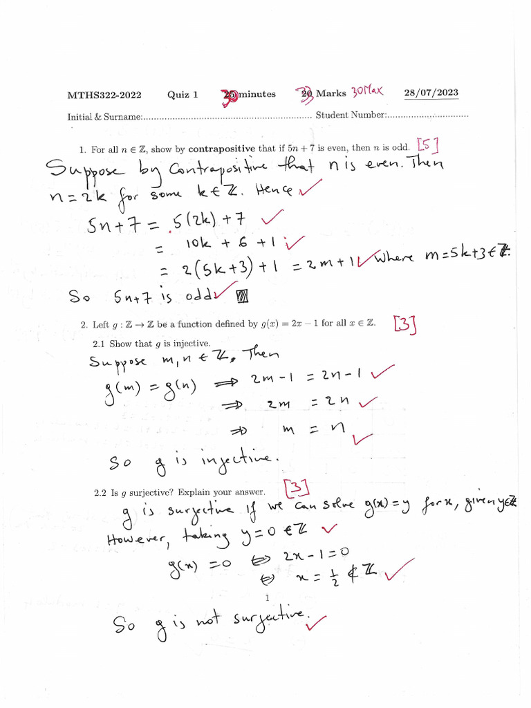 Quiz - 1 2023 Memo | PDF