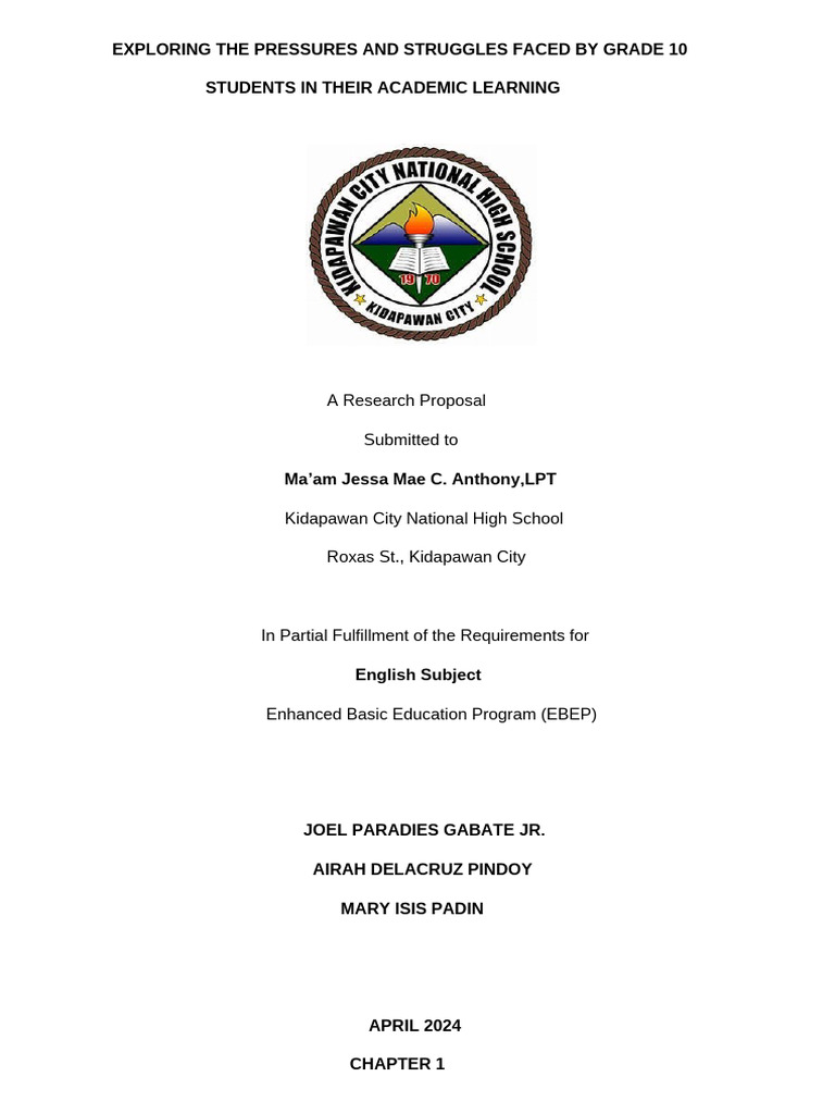 Research Proposal of Group 8 1 | PDF | Emotions | Anxiety