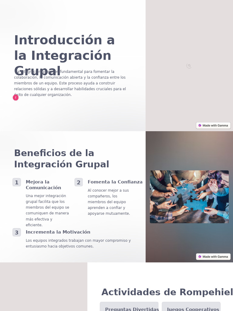 Introduccion A La Integracion Grupal | PDF