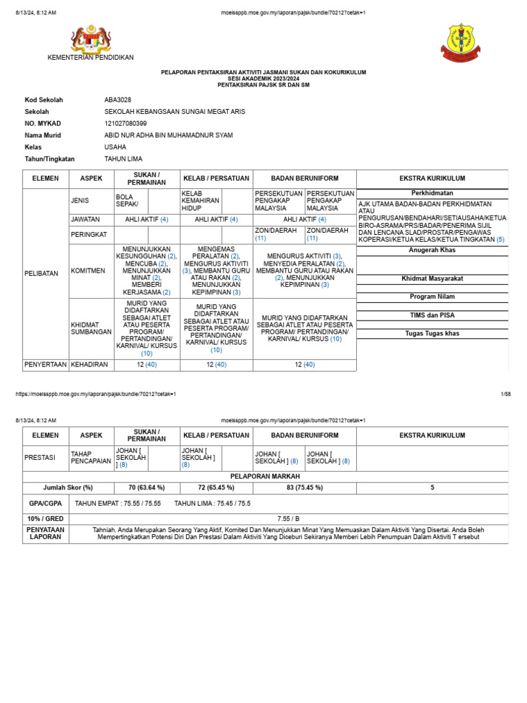Semua Murid Tahun 5 Usaha | PDF