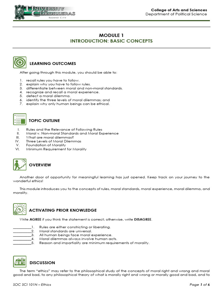 Module 1 - Ethics Basic Concepts | PDF