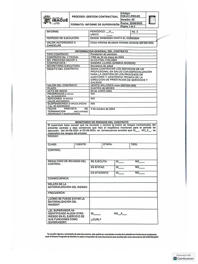 Documentos Tercer Pago Sandra Gamboa Cto 1769 | PDF