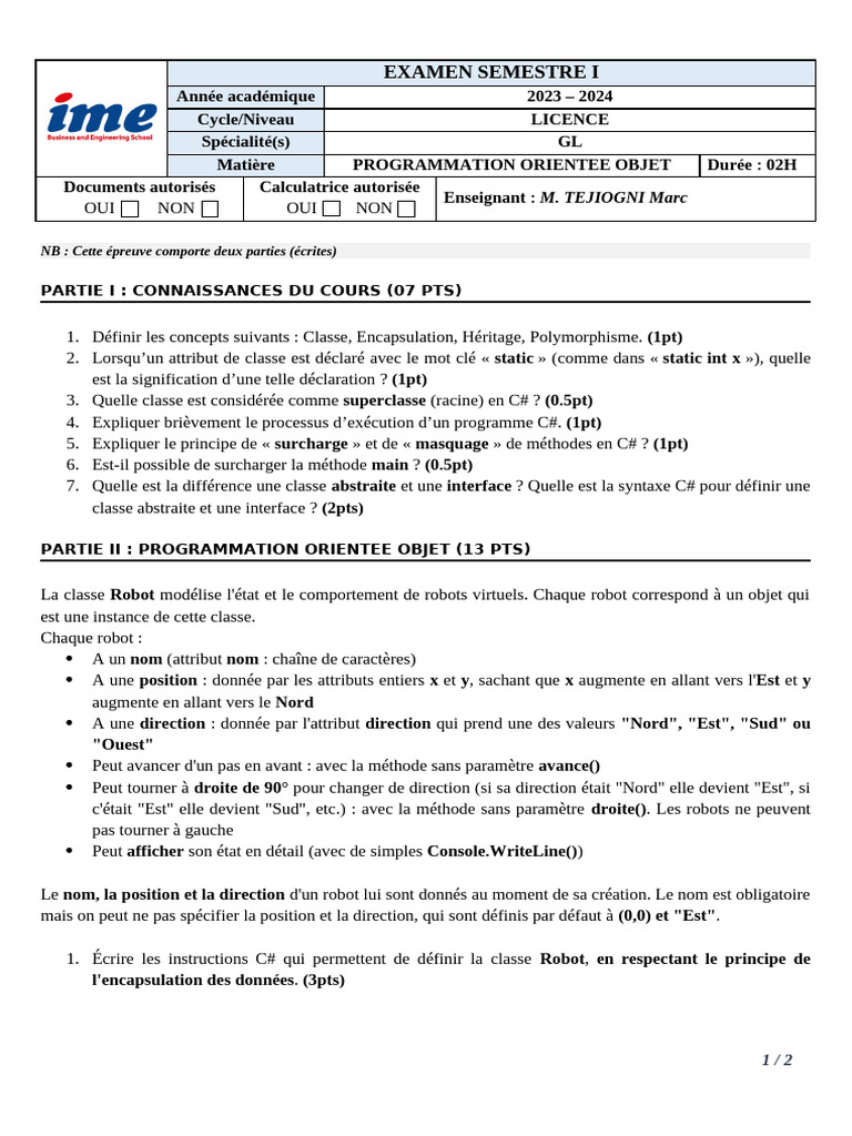 Sujet 2 | PDF