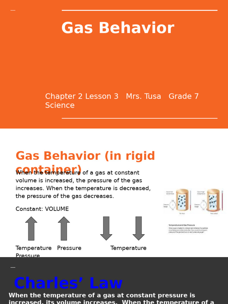 Chapter 2 Lesson 3 Gas Behavior | PDF
