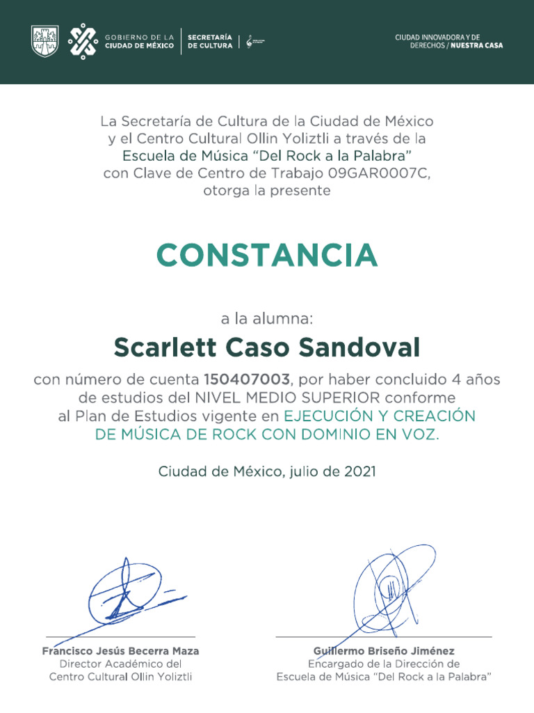 Scarlett Caso Sandoval Titulo | PDF