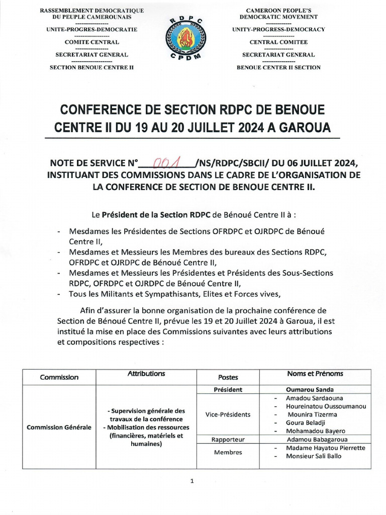 Commission Conférence Révue | PDF