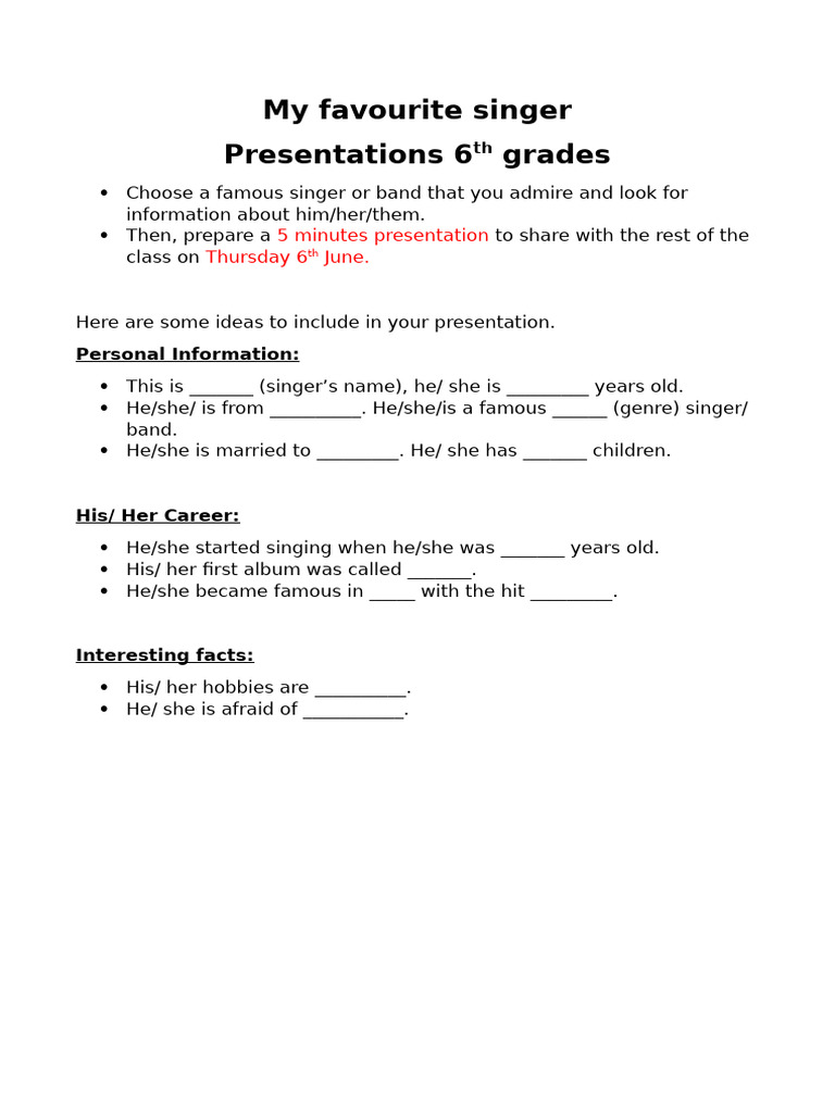 My Favourite Singer | PDF