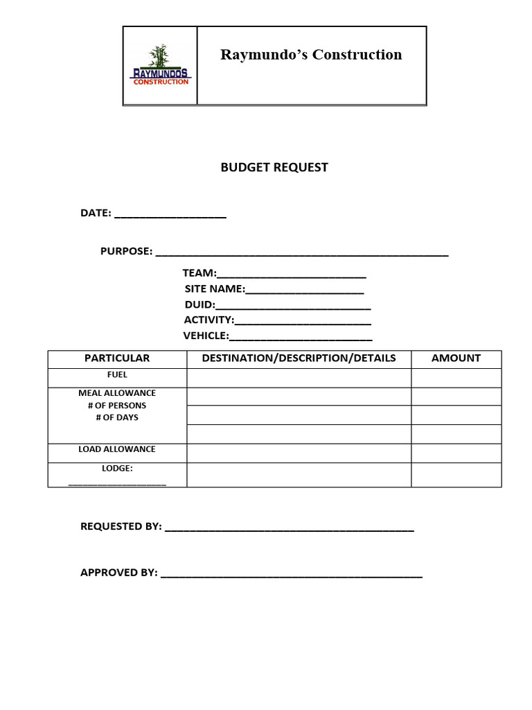 Budget Request Template - 3pdf | PDF
