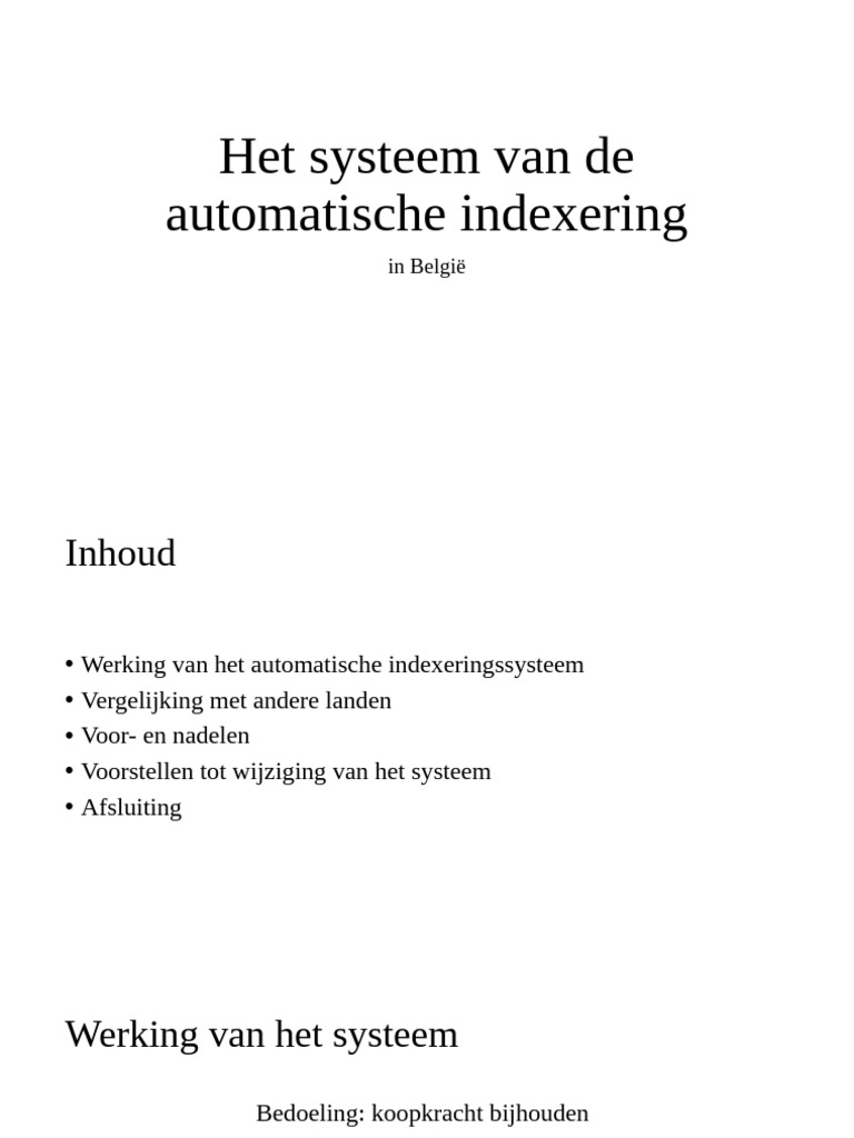 Het Systeem Van de Automatische Indexering: in België | PDF