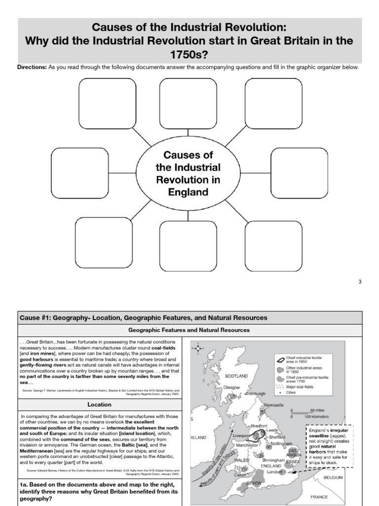 10 - 3 Causes of Industrial Revolution Worksheets | PDF