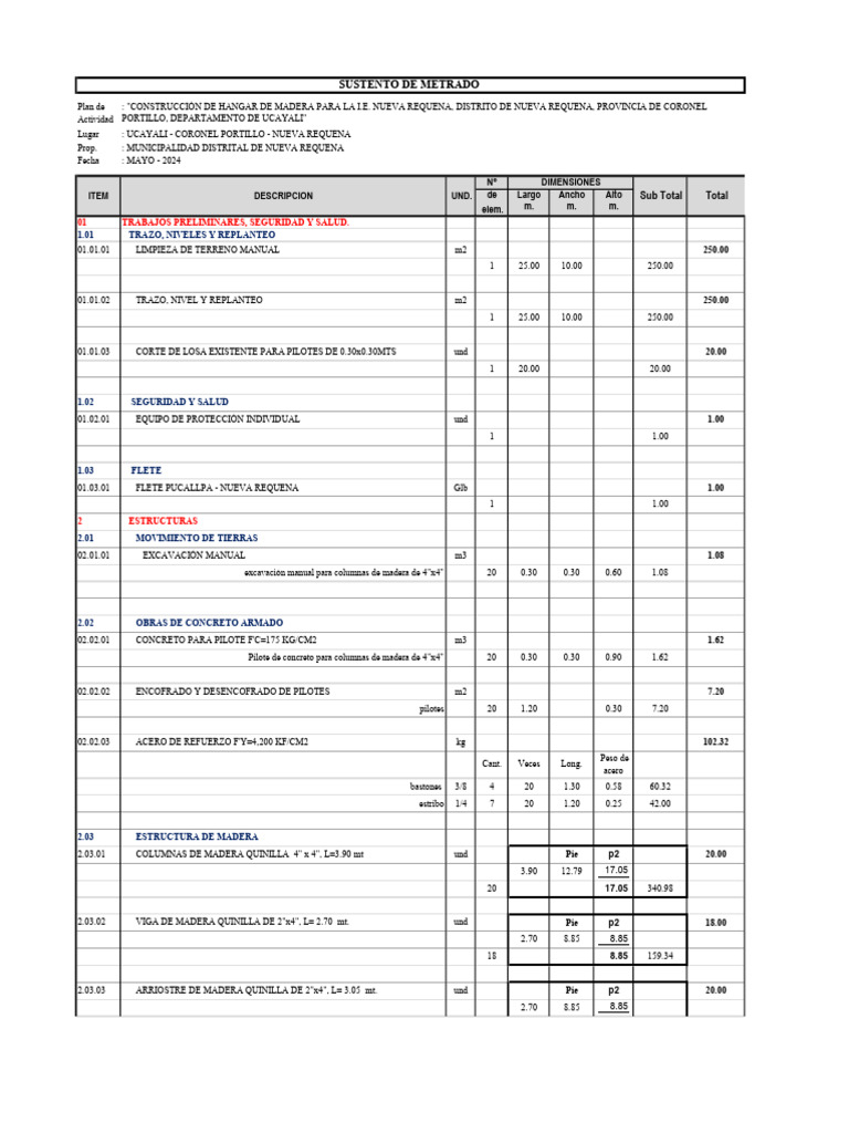 04.02. - Met. de Hangar Nueva Req. | PDF