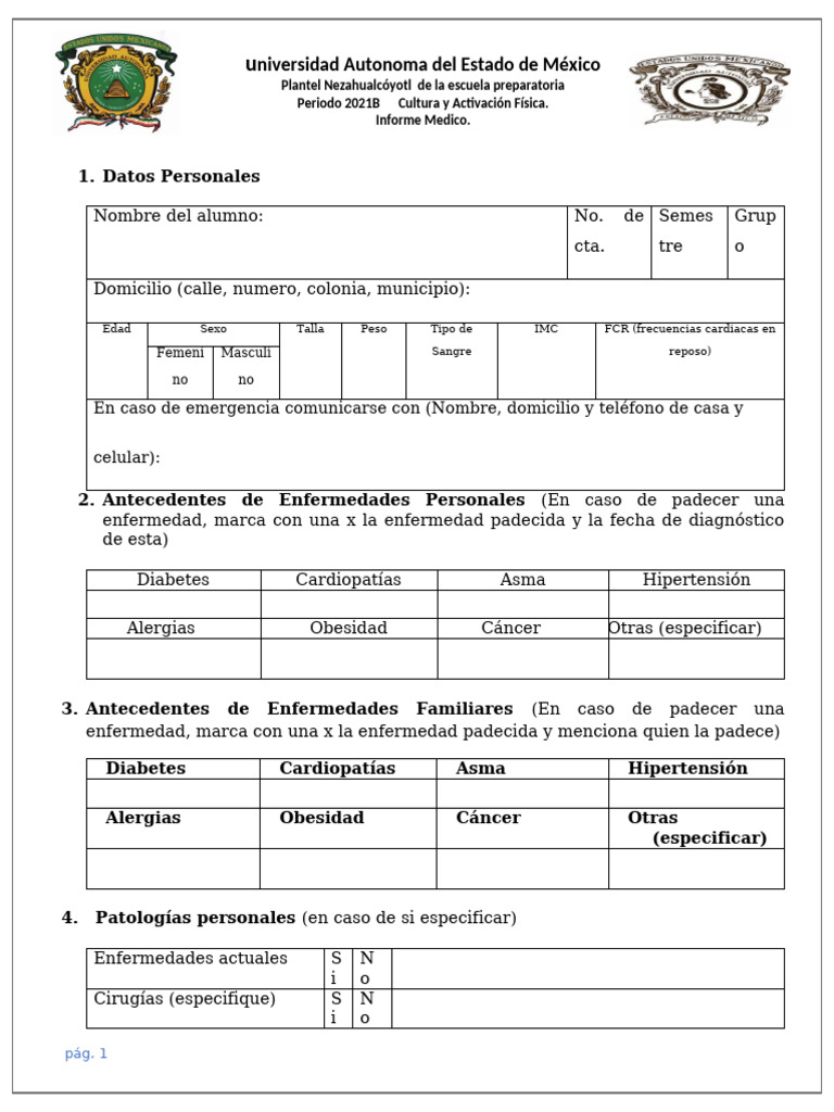 Informe Medico 21B | PDF | Self-Improvement | Lifestyle