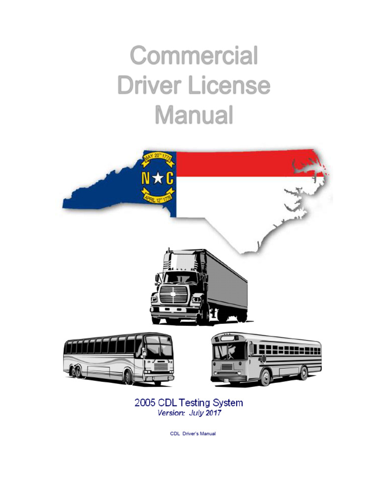 NC Commercial Driver Manual | PDF