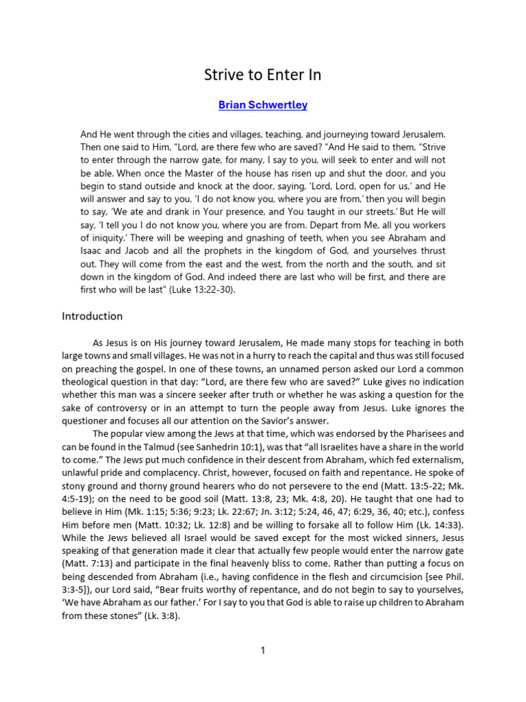 Strive To Enter in | PDF