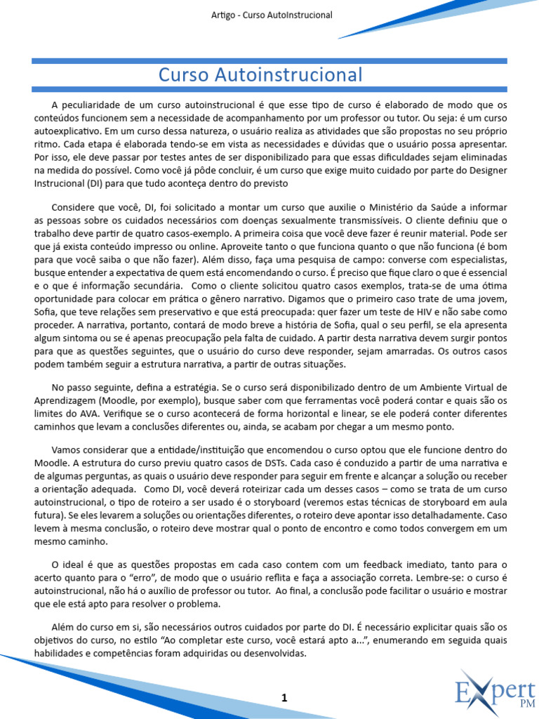 Artigo Curso AutoInstrucional | PDF