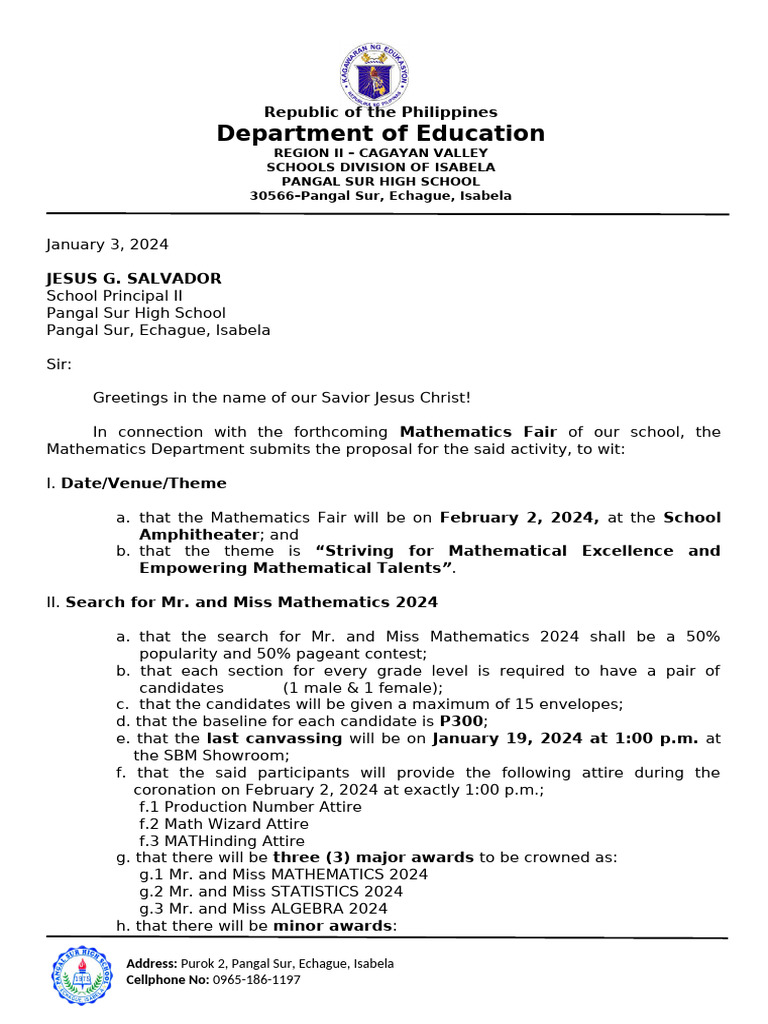 2024_MATHEMATICS FAIR PROPOSAL | PDF 2024_MATHEMATICS FAIR PROPOSAL | PDF