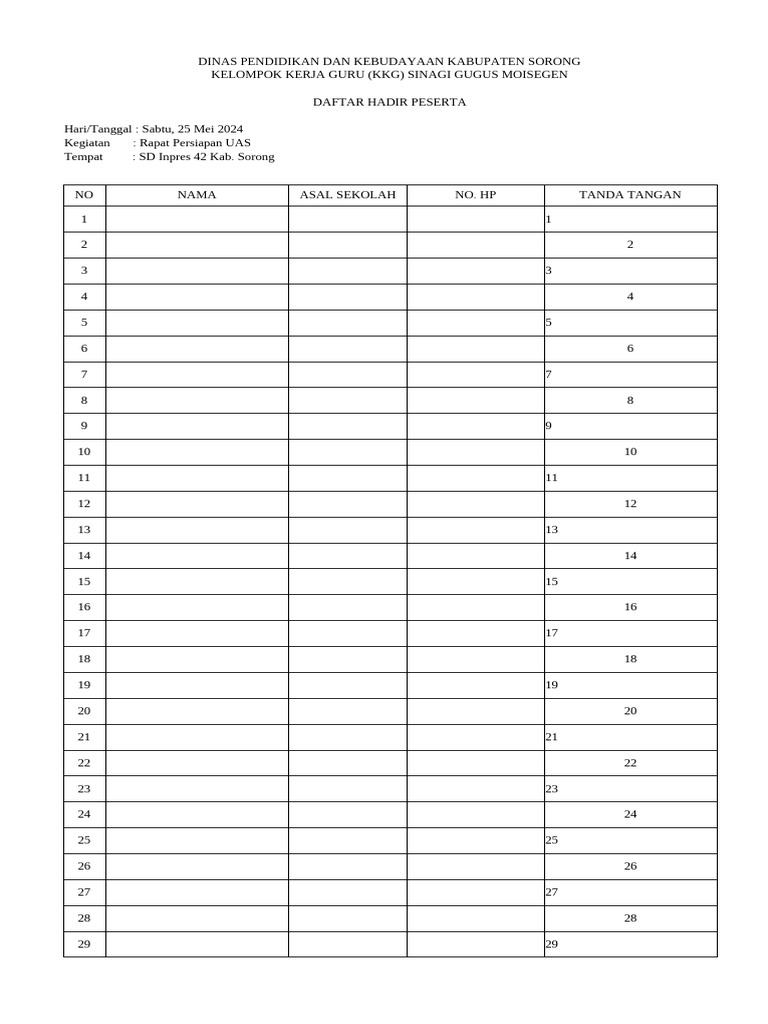 Absen KKG | PDF
